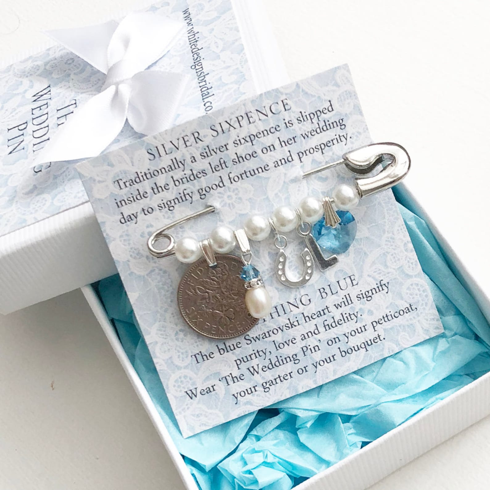 Bridal Pin Wedding Pin Bride Gift Customised Initial Charm - Etsy