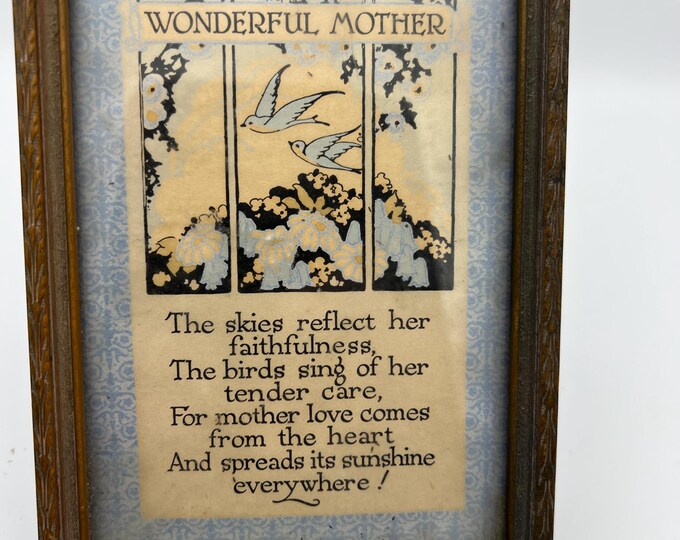 Wonderful Mother Framed Motto Distributed by Motto Graph 1930s - Great ...