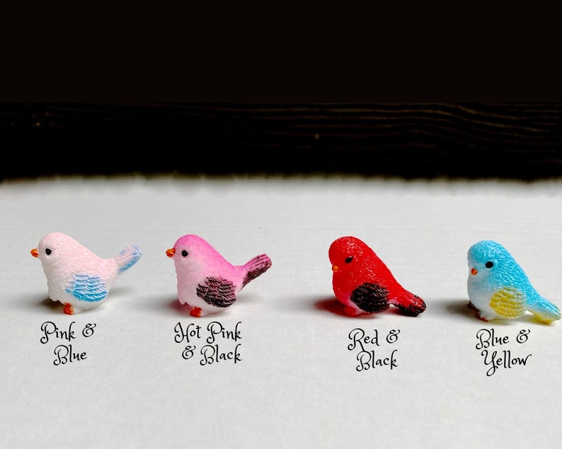 Tiny Resin Bird Figurine - Perfect for Fairy Gardens, Terrariums ...