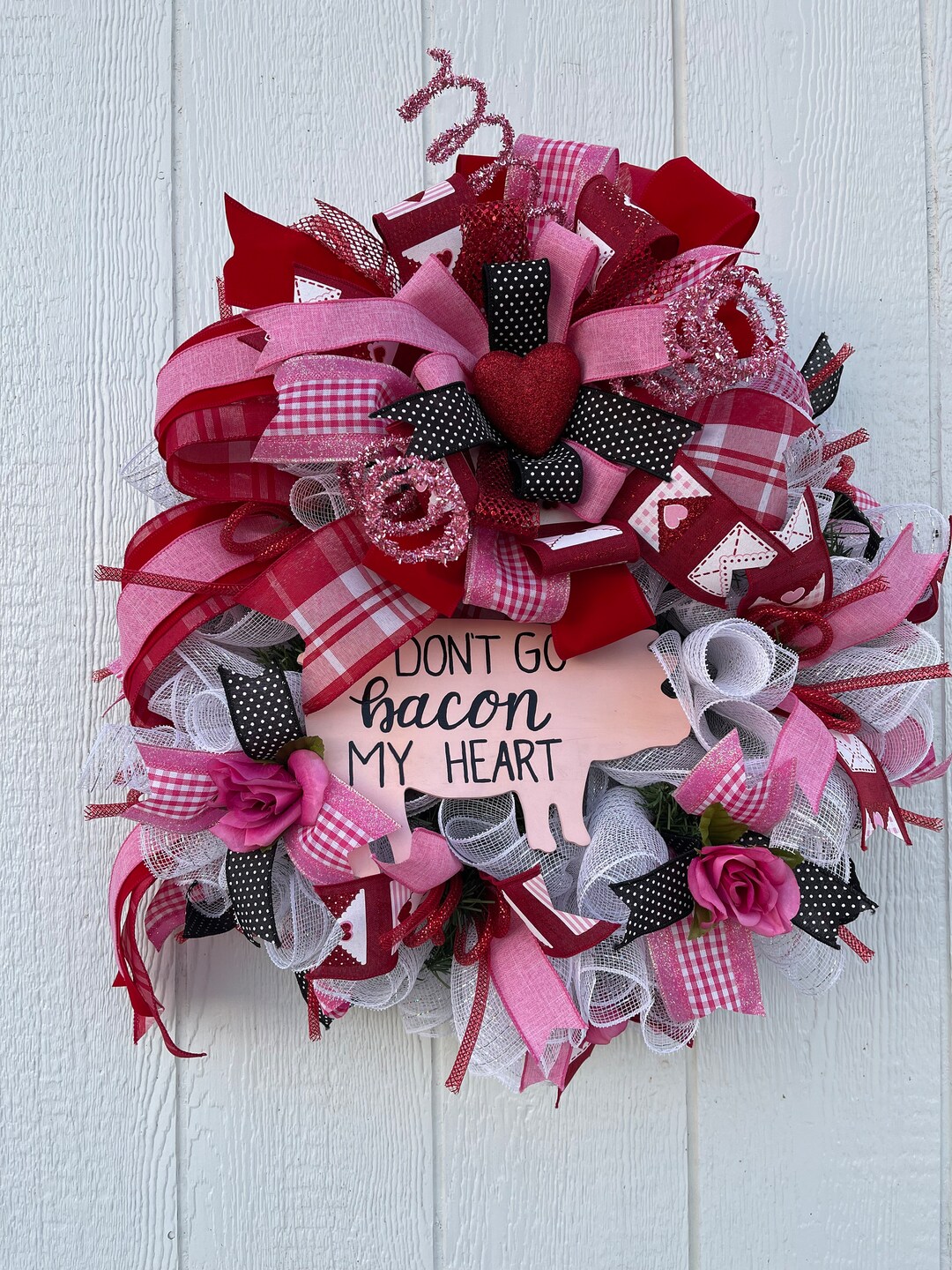 Dont Go Bacon My Heart Wreath , Valentine Days Wreath - Etsy