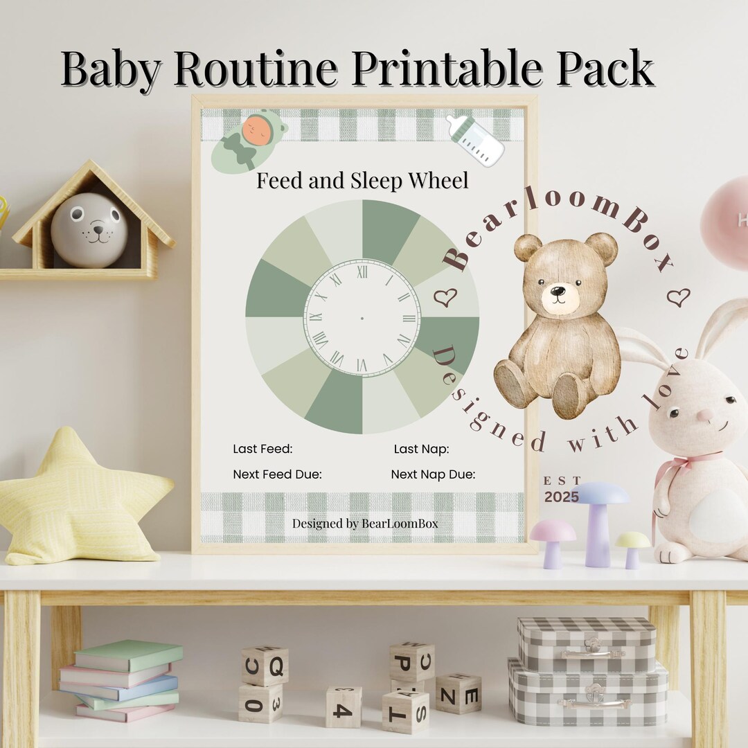 Baby Routine Printable Pack | Baby Tracker, Night Routine & Feed Sleep ...