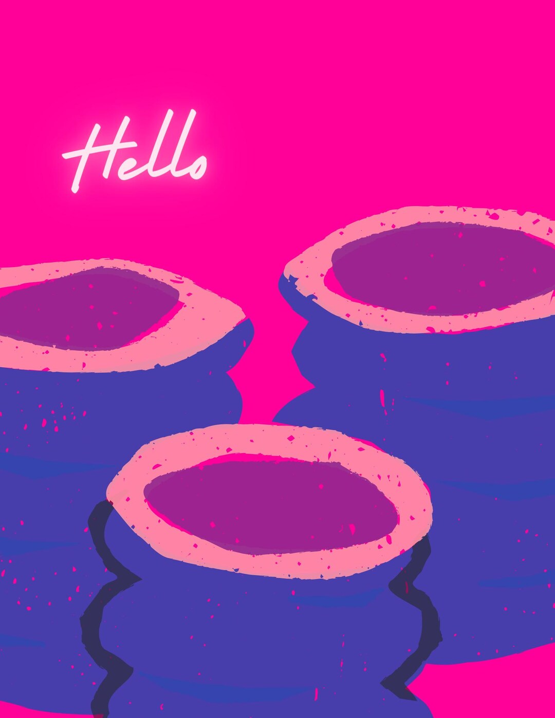 HELLO Coral Poster - Etsy