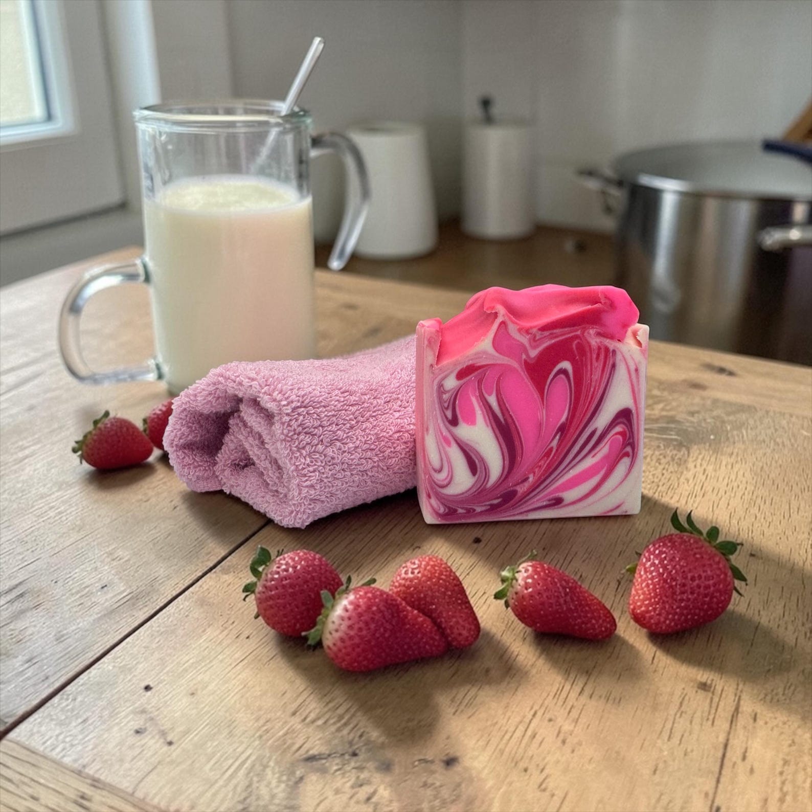 Strawberries and Cream Artisan Soap: Cold Process Handmade Soap - Etsy