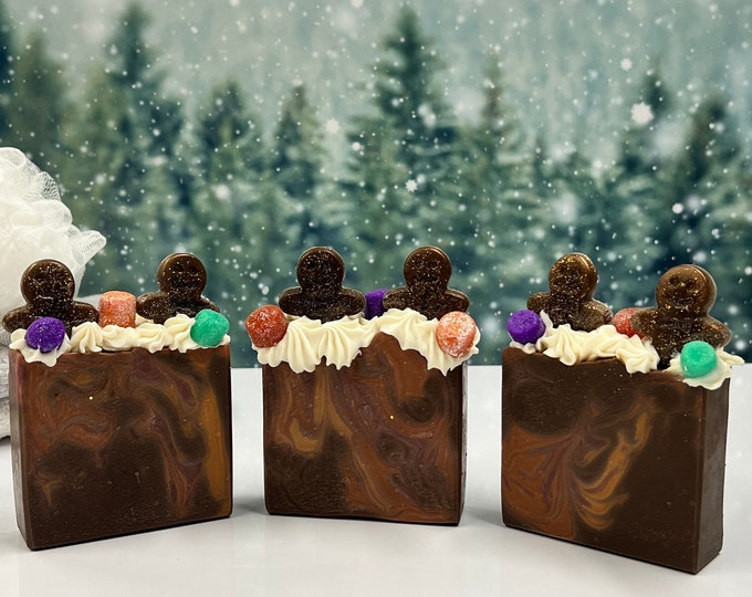 Gingerbread Handcrafted Soap, Glycerin Soap Bar, Christmas Soap ...