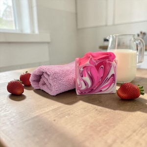 Strawberries and Cream Artisan Soap: Cold Process Handmade Soap - Etsy