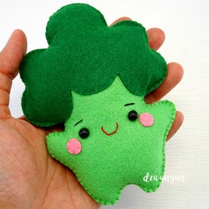 PDF Pattern: Kawaii Felt Broccoli and Eggplant. Play Food. Felt Food ...