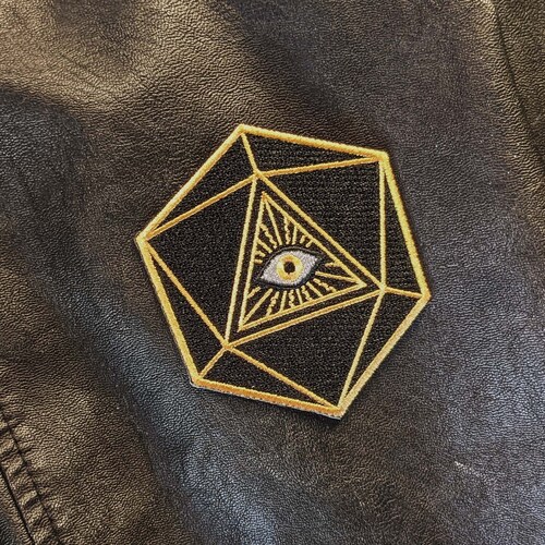 D20 All-seeing Eye Patch Embroidered Iron-on Dice Patch - Etsy
