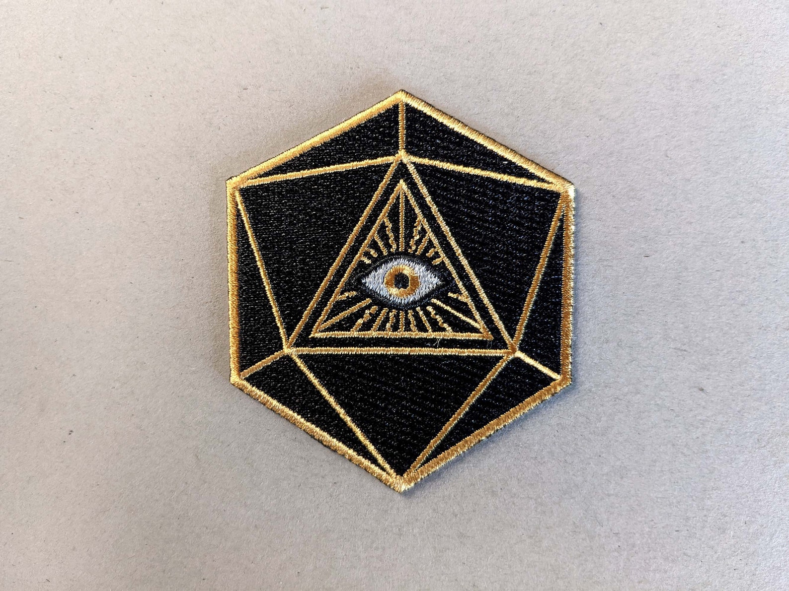 D20 All-seeing Eye Patch Embroidered Iron-on Dice Patch - Etsy