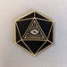 D20 All-seeing Eye Patch Embroidered Iron-on Dice Patch Black and Gold ...
