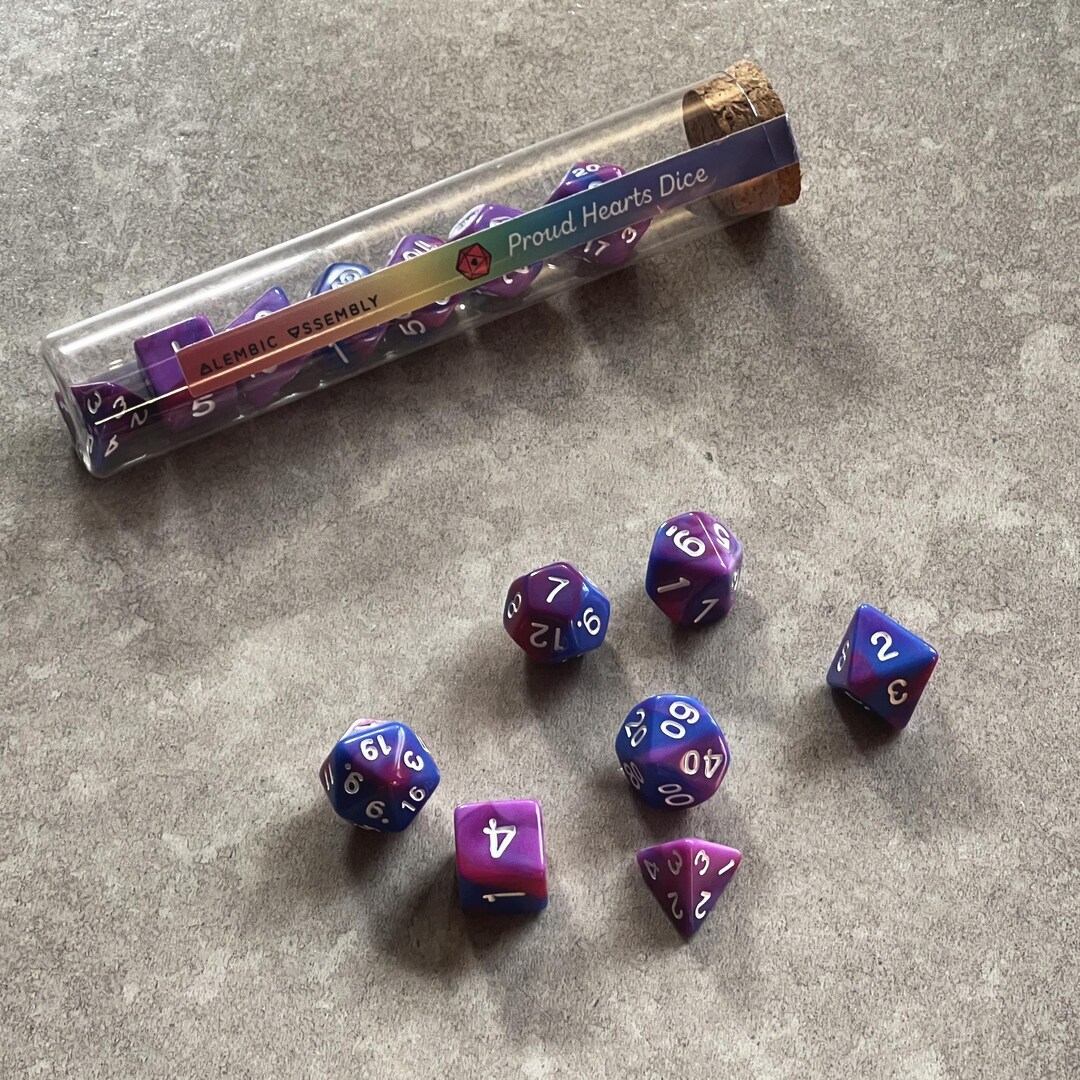 Proud Hearts Dice - Bisexual | Pride Flag Dice Set - Etsy