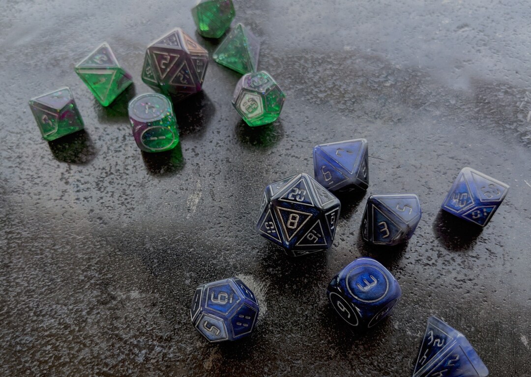 Digital Dream Dice | Green and Purple or Blue, Black and White ...
