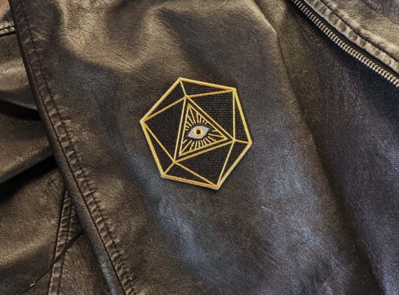 D20 All-seeing Eye Patch Embroidered Iron-on Dice Patch - Etsy