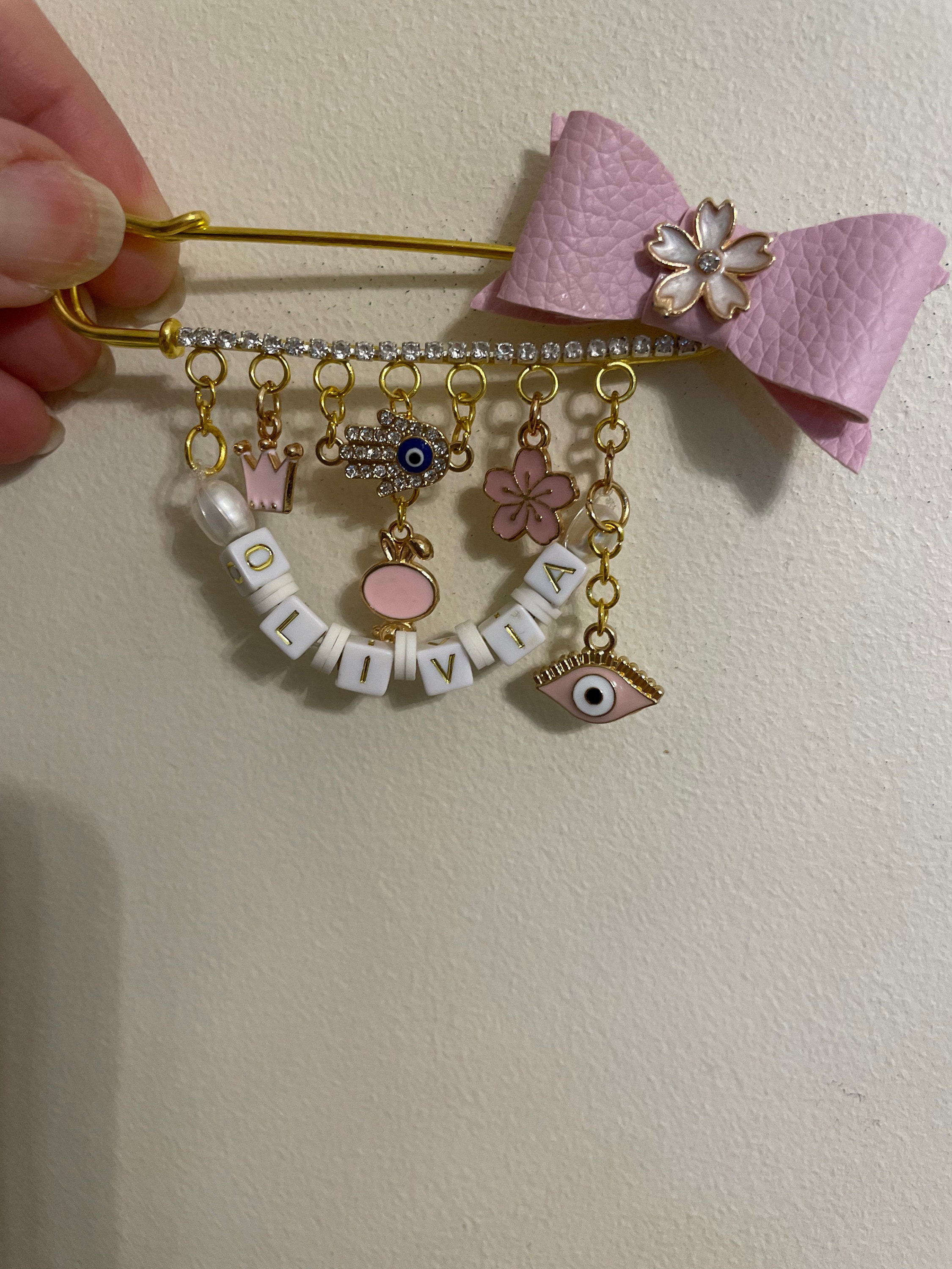 Evil Eye Pin, Personalized Safety Pin for Baby Stroller, Blue Eye for ...