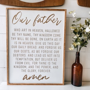 The Lord’s Prayer Sign - Our Father Sign - Scripture Sign - Etsy