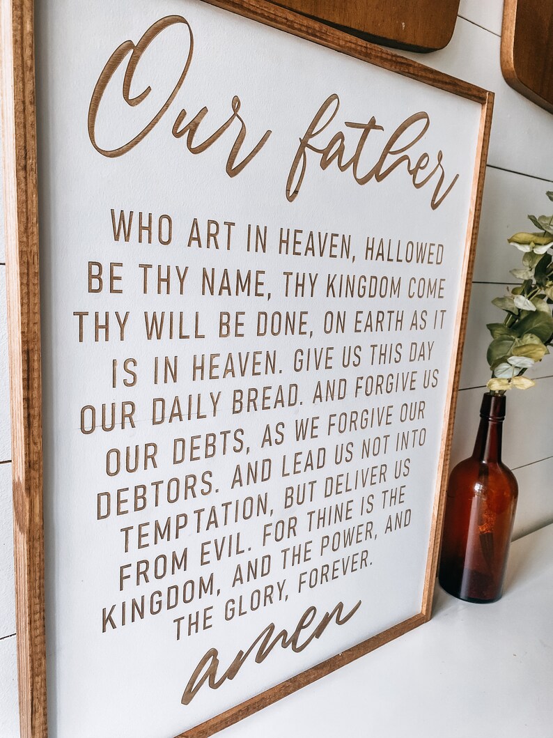 The Lord’s Prayer Sign - Our Father Sign - Scripture Sign - Etsy