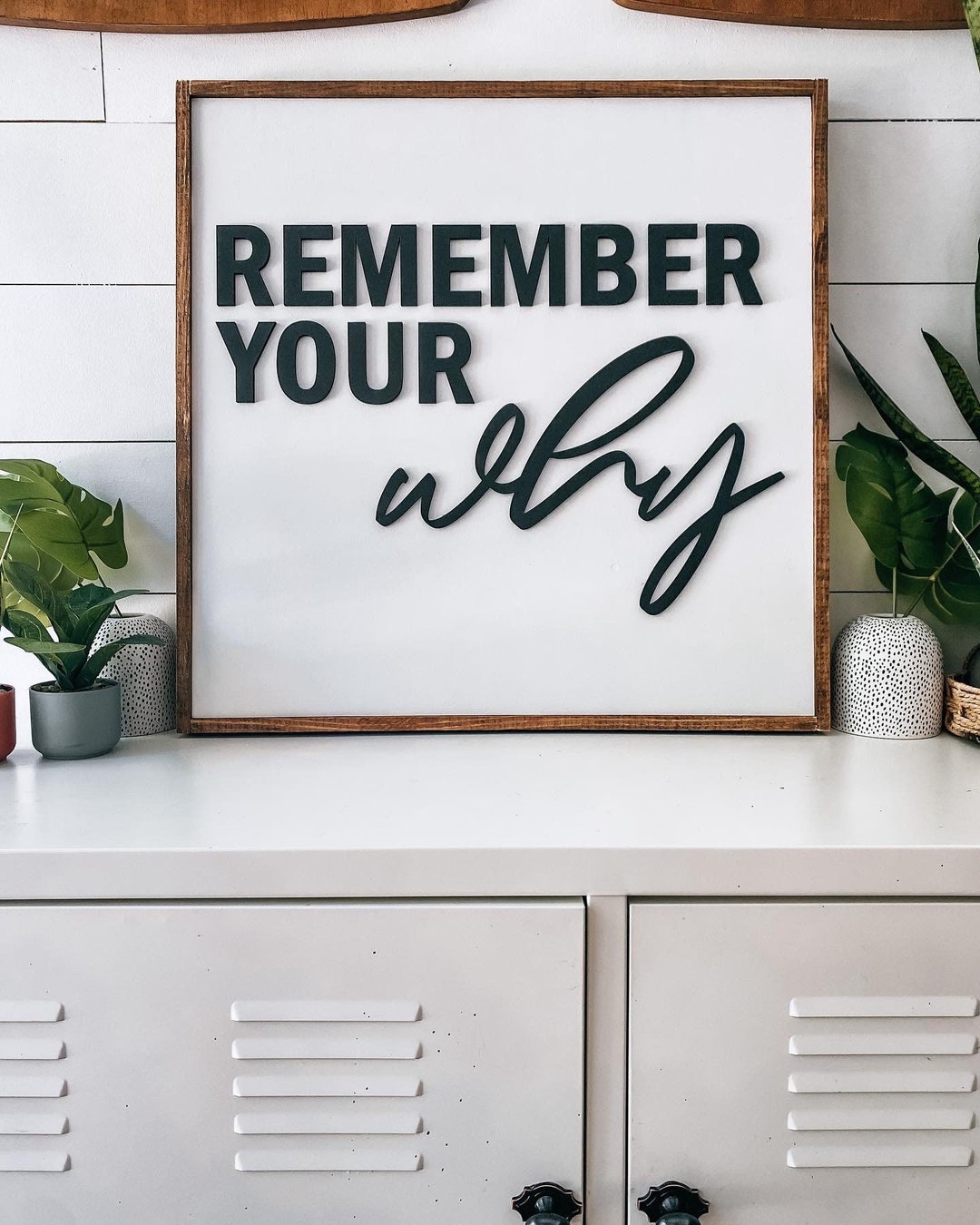 Remember Your Why - Remember Your Why Sign - - Etsy