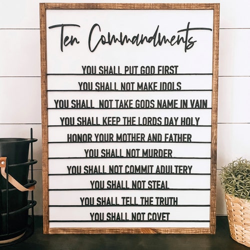Ten Commandments Sign the Ten Commandments 3D Laser Sign - Etsy