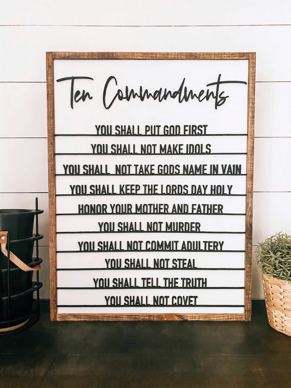 Ten Commandments Sign the Ten Commandments 3D Laser Sign | Etsy