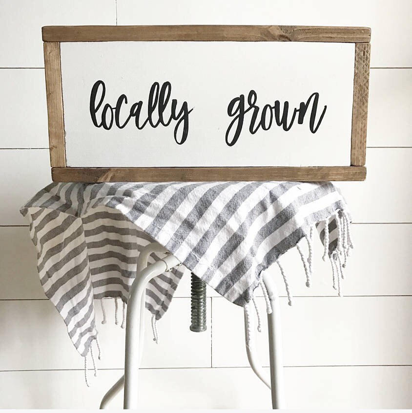 Locally grown sign eat local organic nature kitchen | Etsy