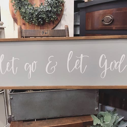 Let Go and Let God Wood Sign - Etsy