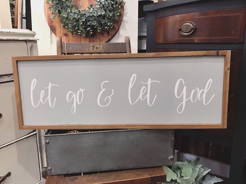 Let Go and Let God Wood Sign - Etsy