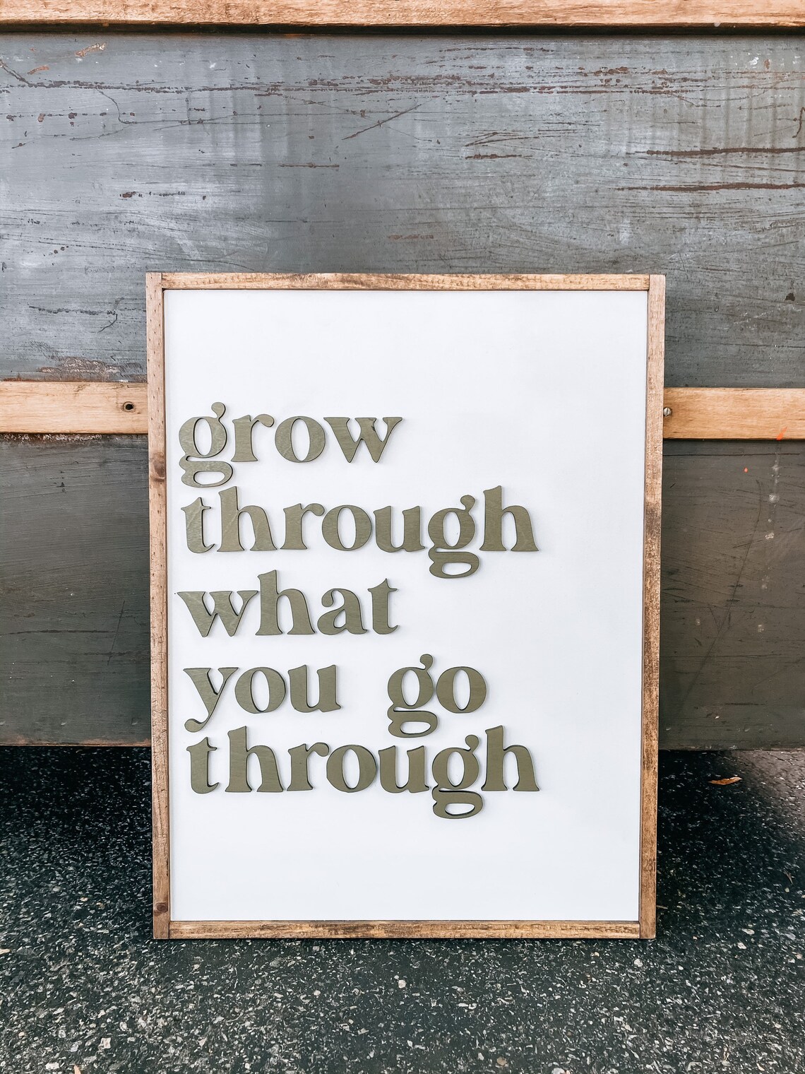 Grow Through What You Go Through Sign Wooden Sign 3D | Etsy