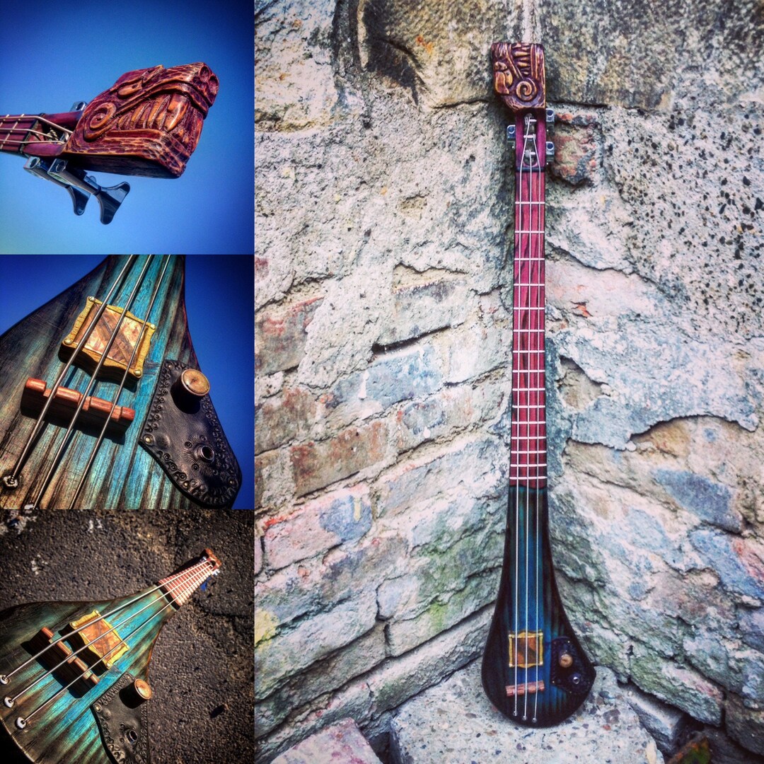Electric Bass Guitar. Luthier Three-string Bass by Dashtick Guitars. - Etsy