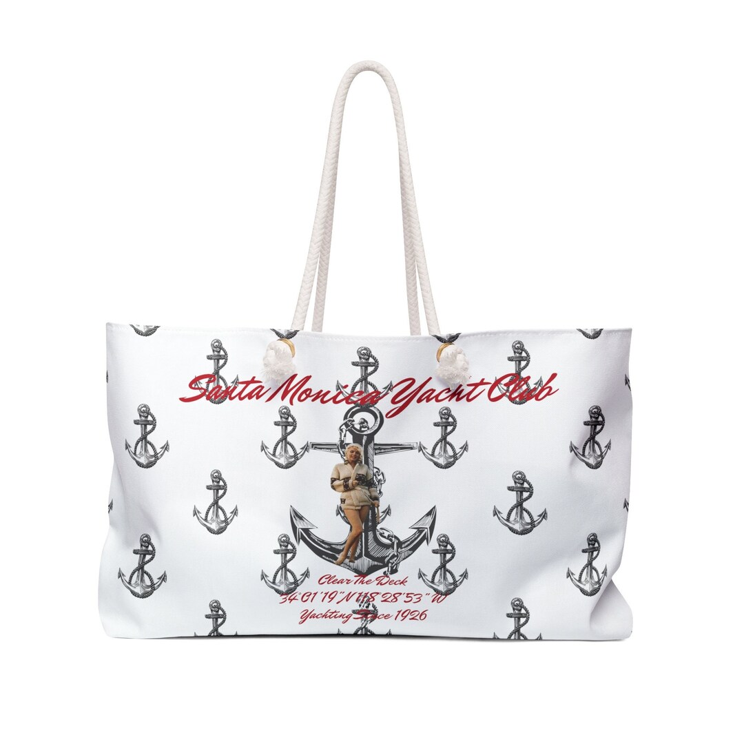 Yacht Club Tote Bag | Marilyn Monroe Santa Monica Yacht Club Tote Bag ...