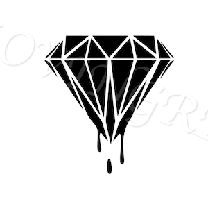 Holographic Diamond Drip Decal, Dripping Diamond, Drip Diamond Sticker ...