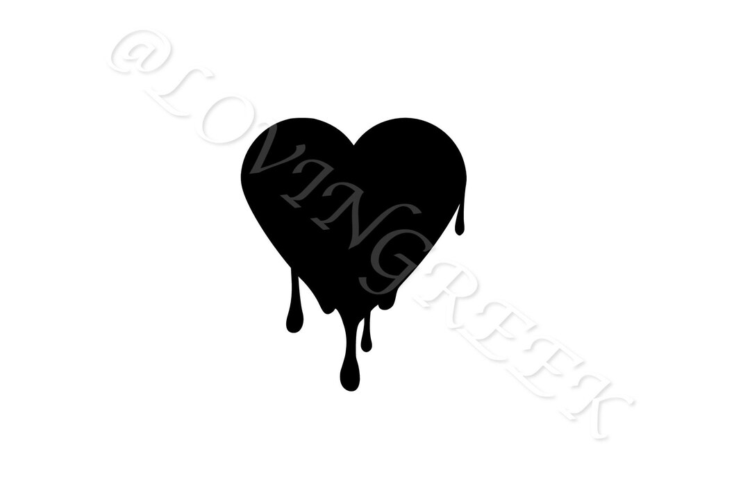 Holographic Heart Drip Decal, Dripping Heart Sticker, Heart Drip Decal ...