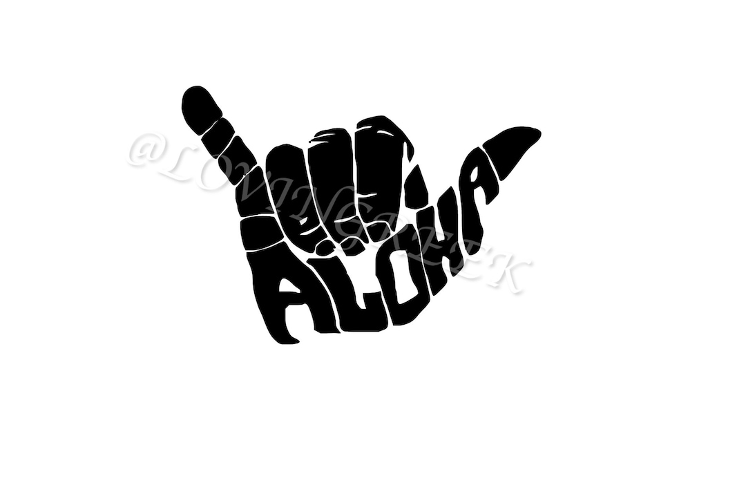 Aloha Vinyl Decal, Aloha, Shaka Aloha Hand, Hawaii, Aloha Vinyl Sticker ...