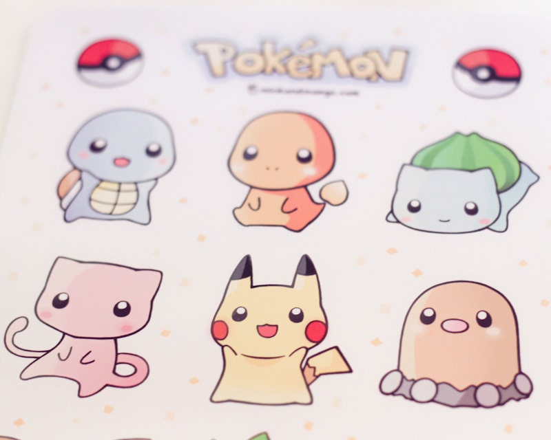 Pokemon Stickers | Etsy