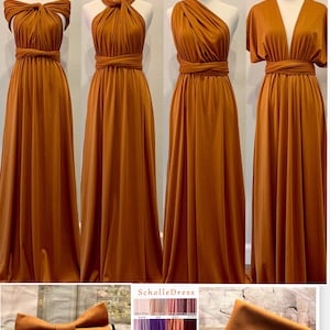 Copper Bridesmaid Dress Infinity Dress Wrap Dress Convertible Dress ...