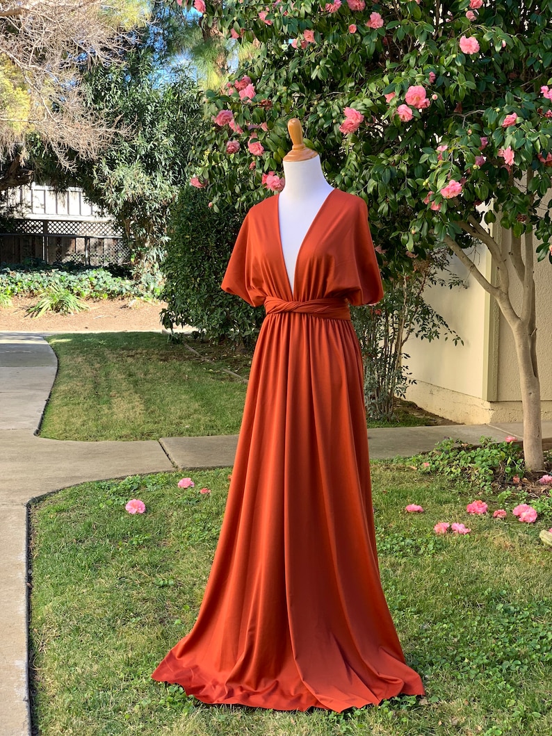 Rust Bridesmaid Dress Infinity Dress Wrap Dress Convertible - Etsy