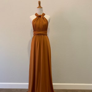 Copper Bridesmaid Dress Infinity Dress Wrap Dress Convertible Dress ...