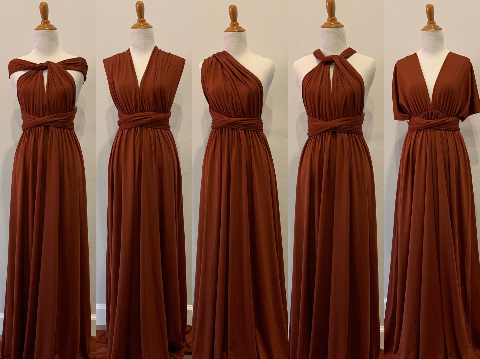 Burnt Orange Bridesmaid Dress Infinity Dress Wrap Dress Convertible ...