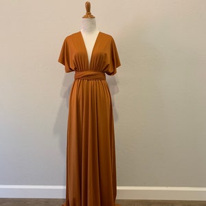 Copper Bridesmaid Dress Infinity Dress Wrap Dress Convertible Dress ...