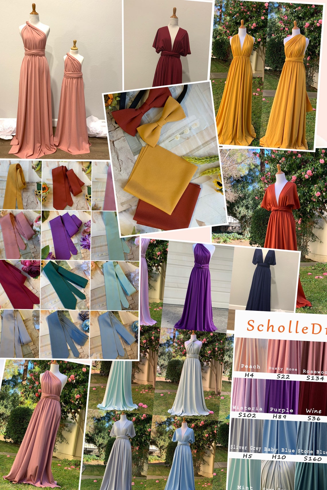 Rust Bridesmaid Dress Infinity Dress Wrap Dress Convertible - Etsy