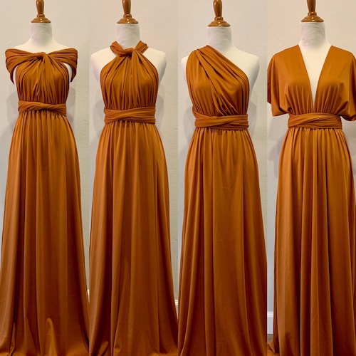 Rust Bridesmaid Dress Infinity Dress Wrap Dress Convertible - Etsy
