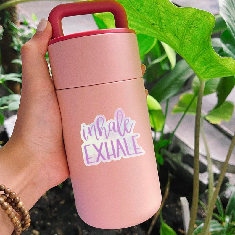 Inhale Exhale Waterproof Vinyl Sticker, Vinyl Sticker, Water Bottle ...