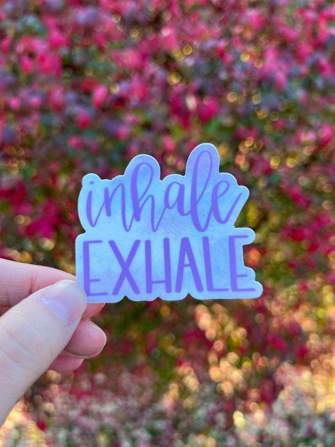 Inhale Exhale Waterproof Vinyl Sticker Vinyl Sticker Water - Etsy