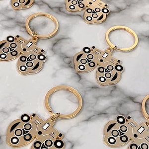 Gold Optometry Keychain Phoropter Enamel Keychain Optometrist Eye ...