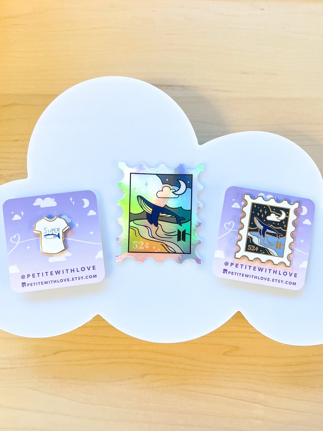 BTS Enamel Pin & Sticker SET *SAVE 20%* | Whalien 52 Whale Stamp Army ...