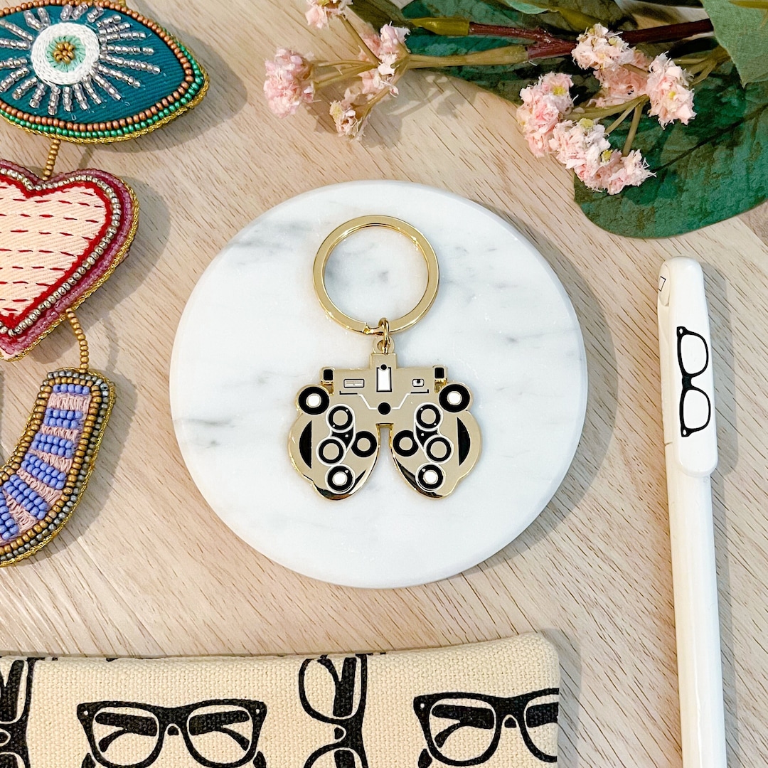 Gold Optometry Keychain Phoropter Enamel Keychain Optometrist Eye ...