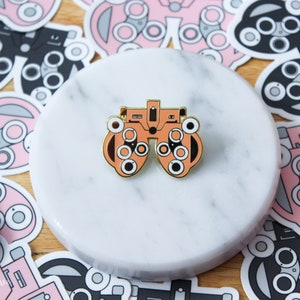 Coral Pink Optometry Enamel Pin - Optometrist Eye Doctor Graduation ...