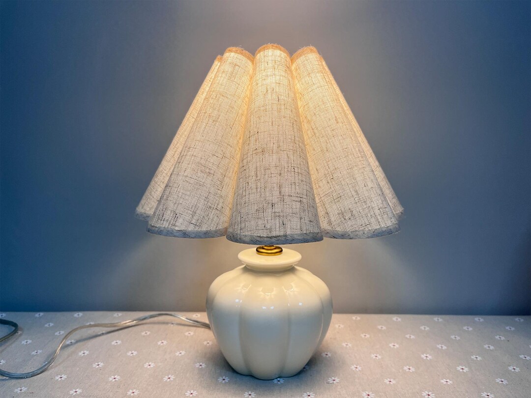 Table Lamp Rustic, Bedside Lamp, Handmade Table Lamps, Natural Linen ...