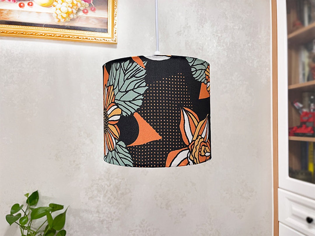 Retro Lamp Shade, Sunflower Pattern Lampshade for Table Lamp Chandelier ...