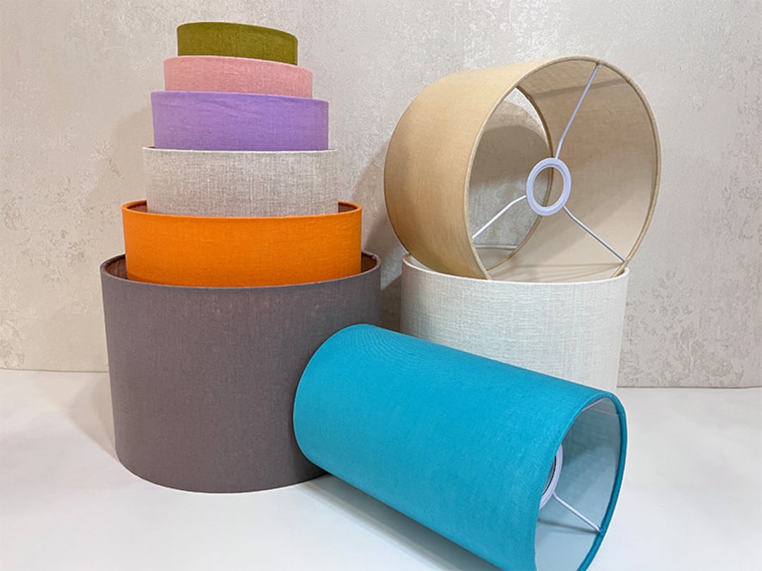 Linen Lampshade, Fabric Lamp Shades, Avaliable in 20 Colors. - Etsy