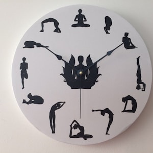 Day&night Yoga Clock, Vinyl Yoga Wall Clock, Yoga Gift, Gift for Yoga ...