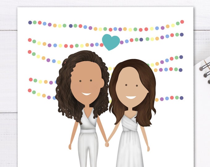 Lesbian Save The Date Lesbian Wedding Invitation Gay Wedding Rainbow